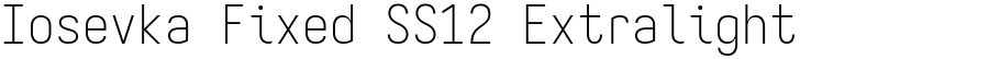 Iosevka Fixed SS12 Extralight - 字阁网